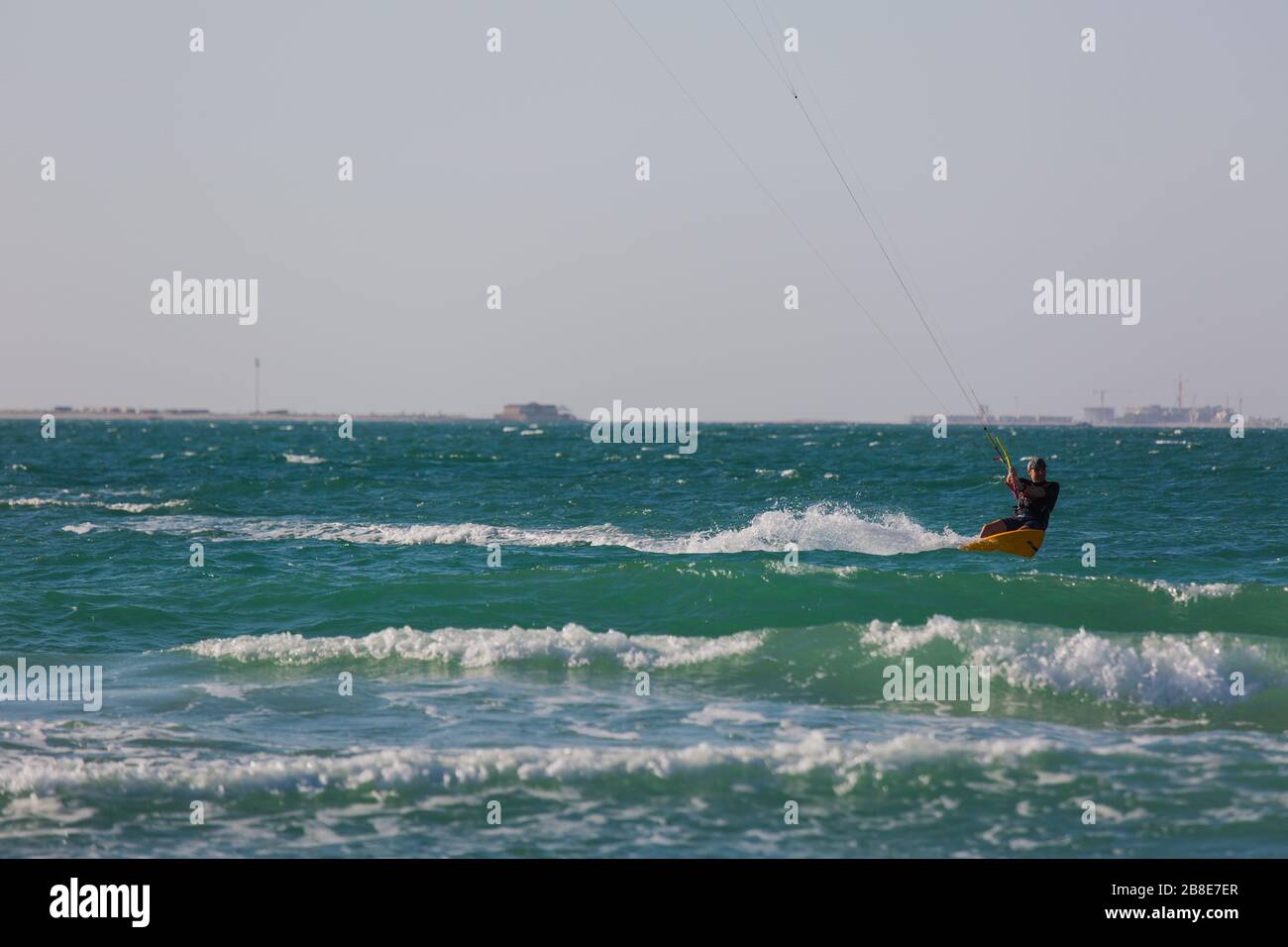 Kitesurfing, Kiteboarding action photos sea sport extreme Stock Photo ...