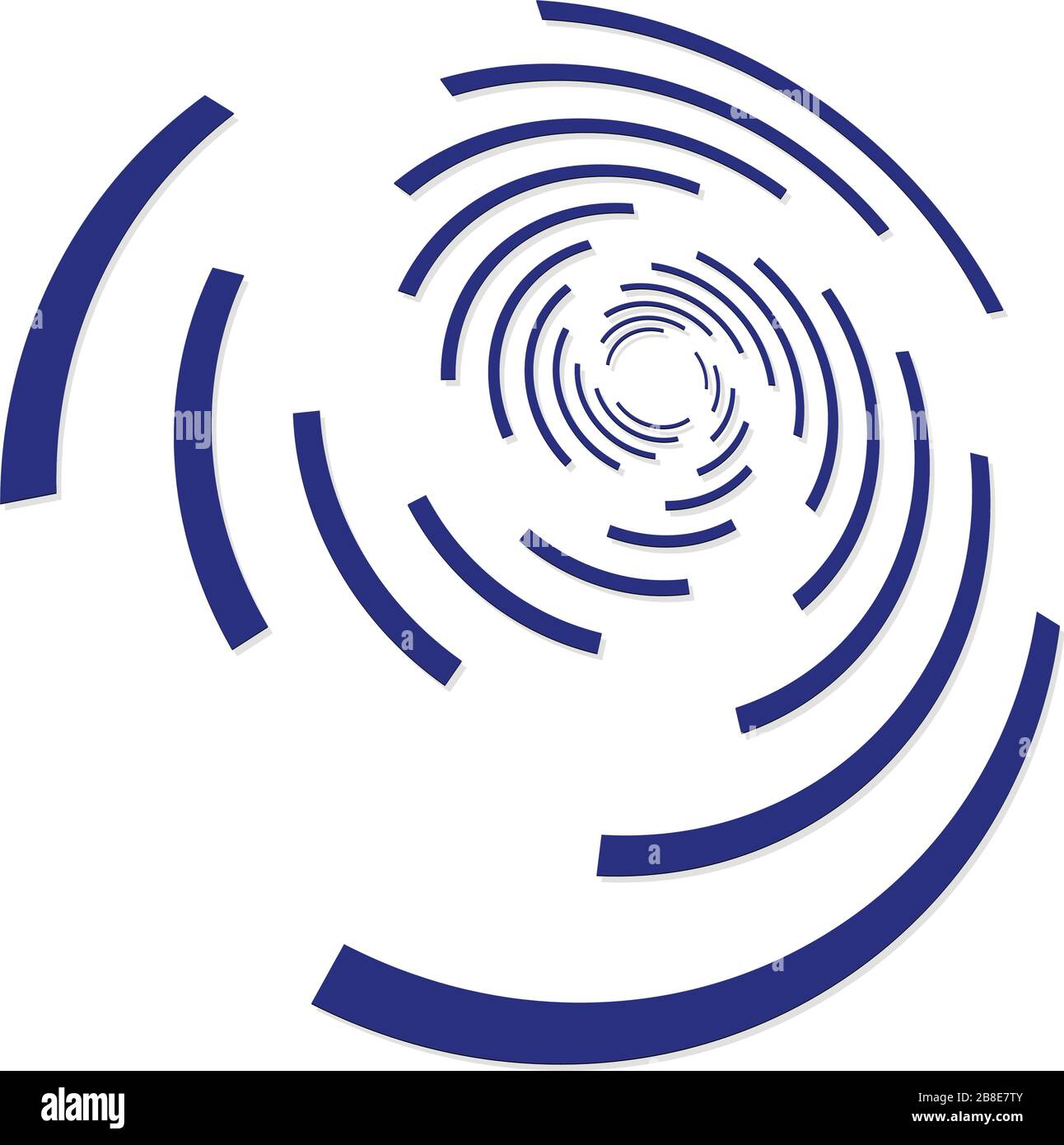 Single-colored,monochrome twirl, swirl. Shape with rotation, spin ...