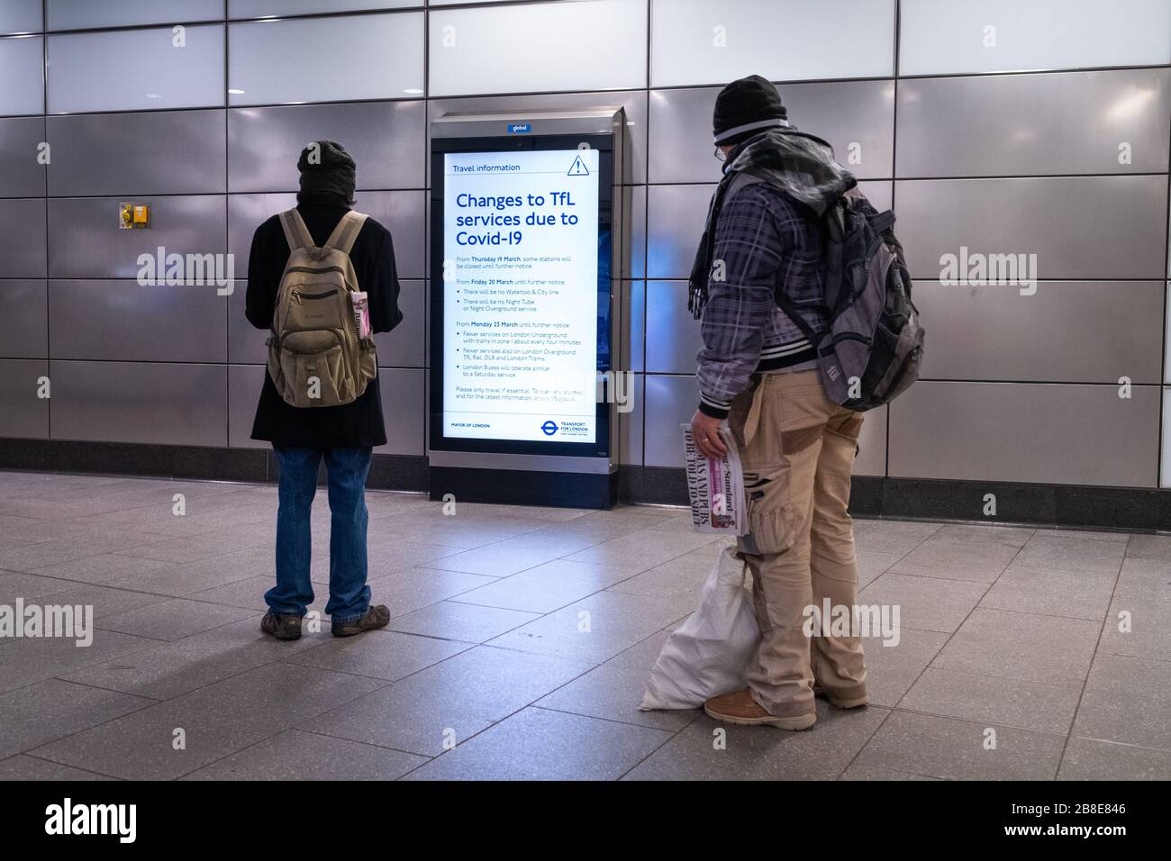 Commuters on the London Underground during coronavirus lockdown, March ...