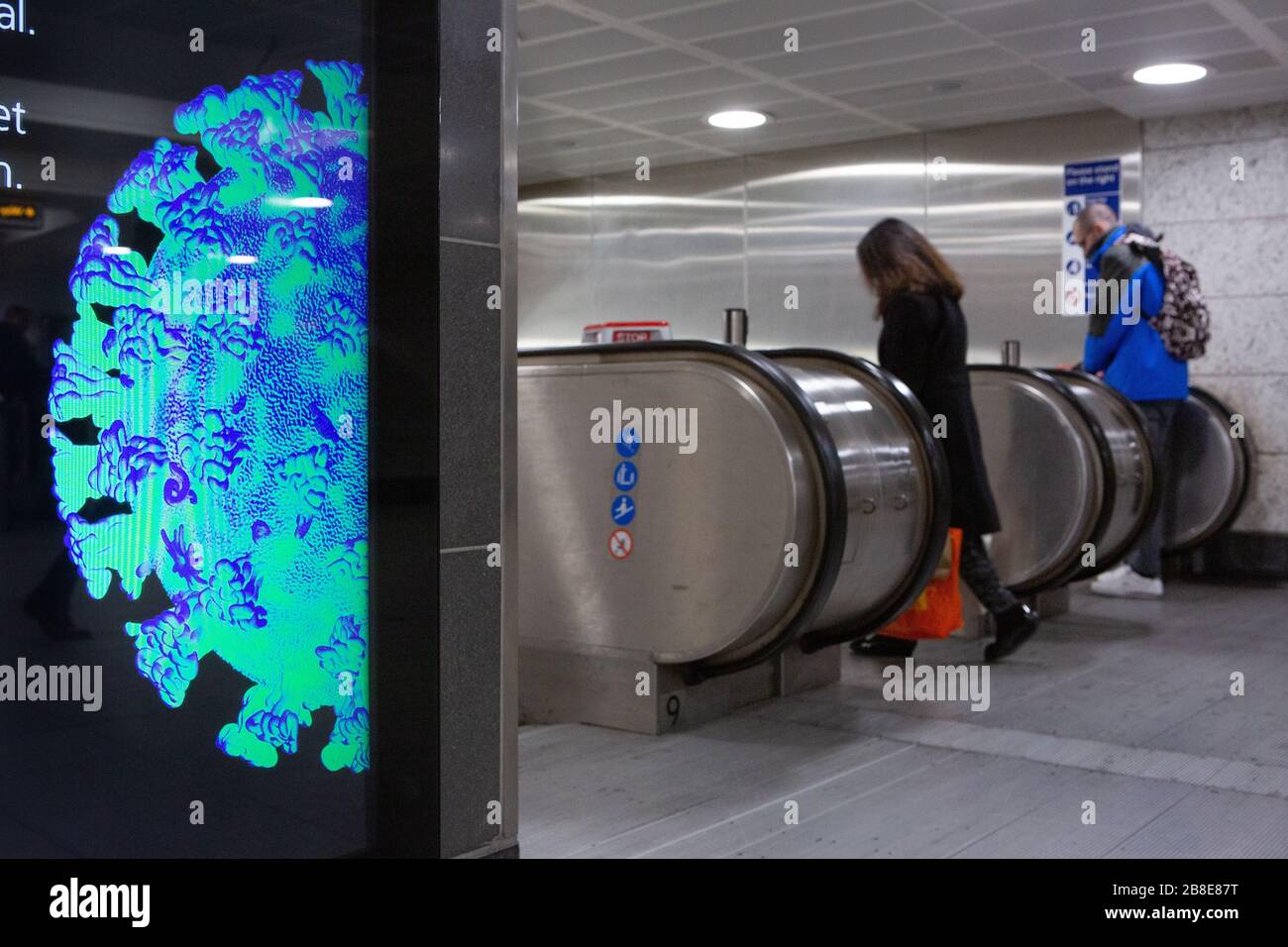 Commuters on the London Underground during coronavirus lockdown, March ...