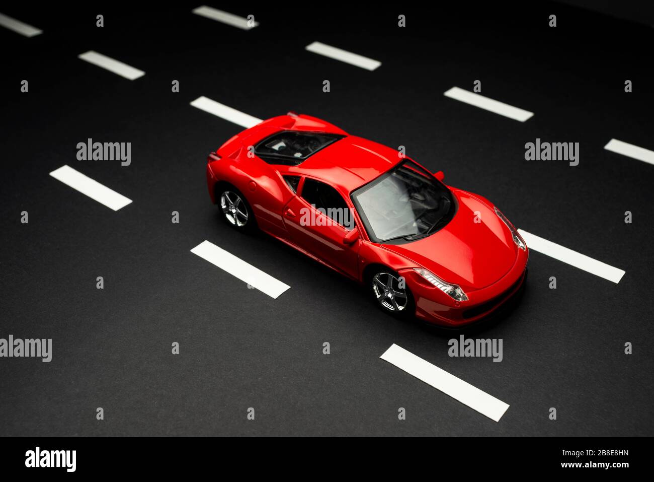 Red car top view hi-res stock photography and images - Alamy