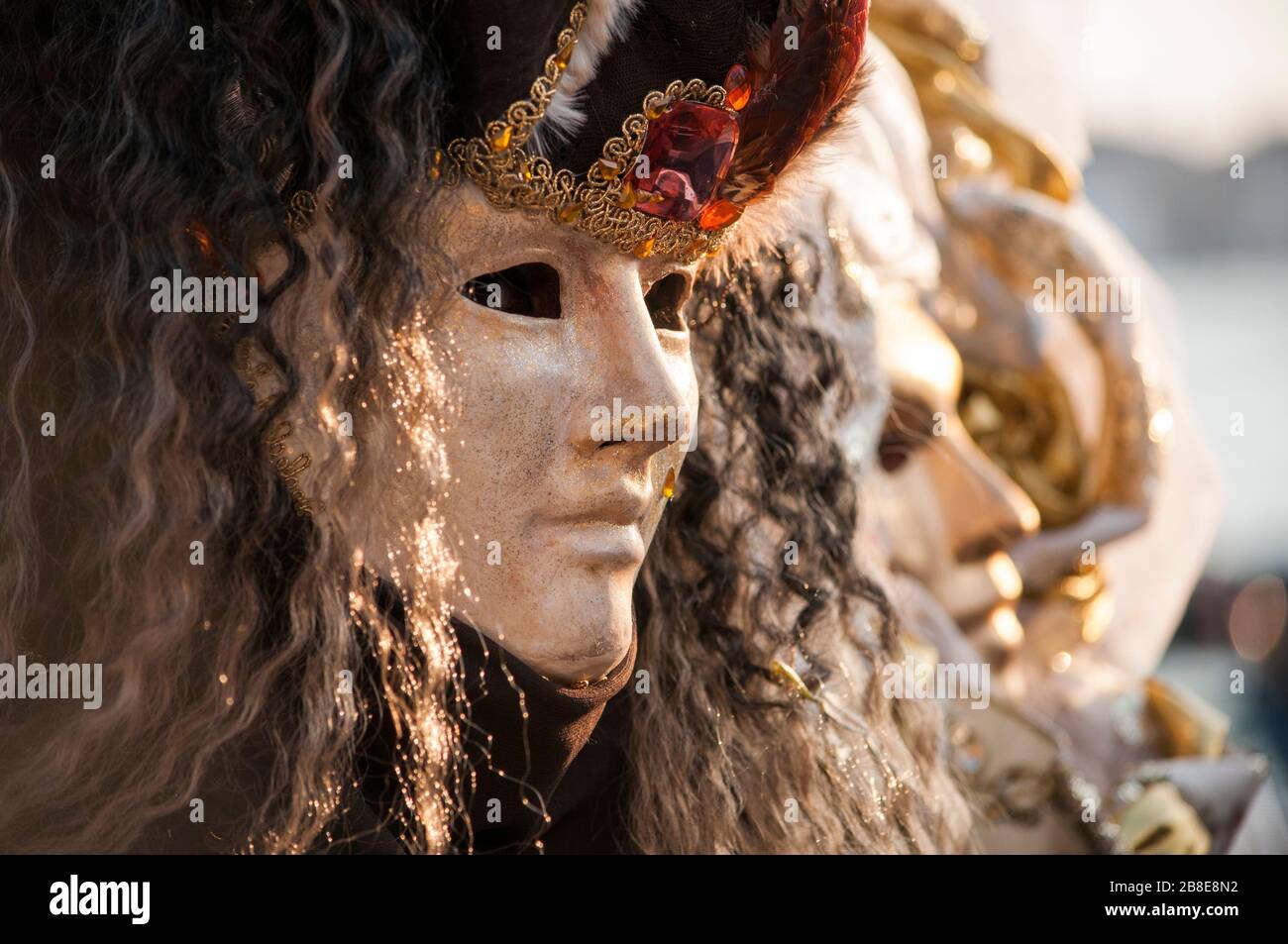 Colorful carnival masks at a traditional festival in Venice, Italy ...