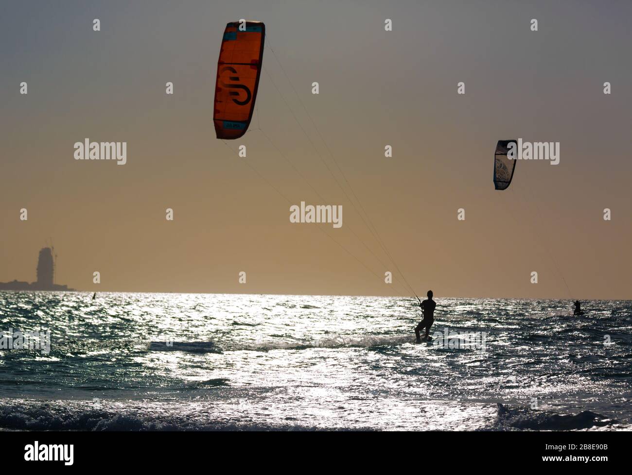 Kitesurfing, Kiteboarding action photos sea sport extreme Stock Photo ...