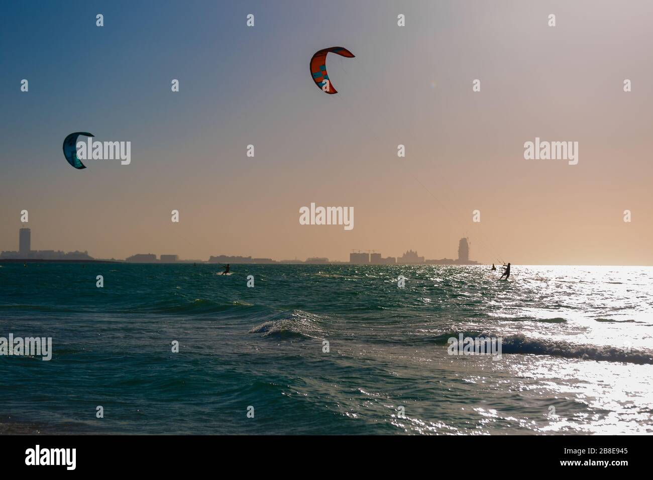 Kitesurfing, Kiteboarding action photos sea sport extreme Stock Photo ...