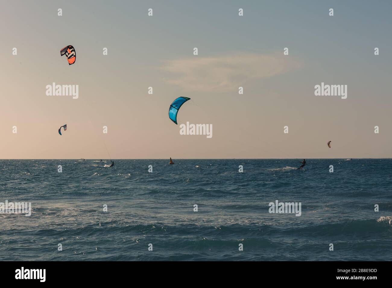 Kitesurfing, Kiteboarding action photos sea sport extreme Stock Photo ...