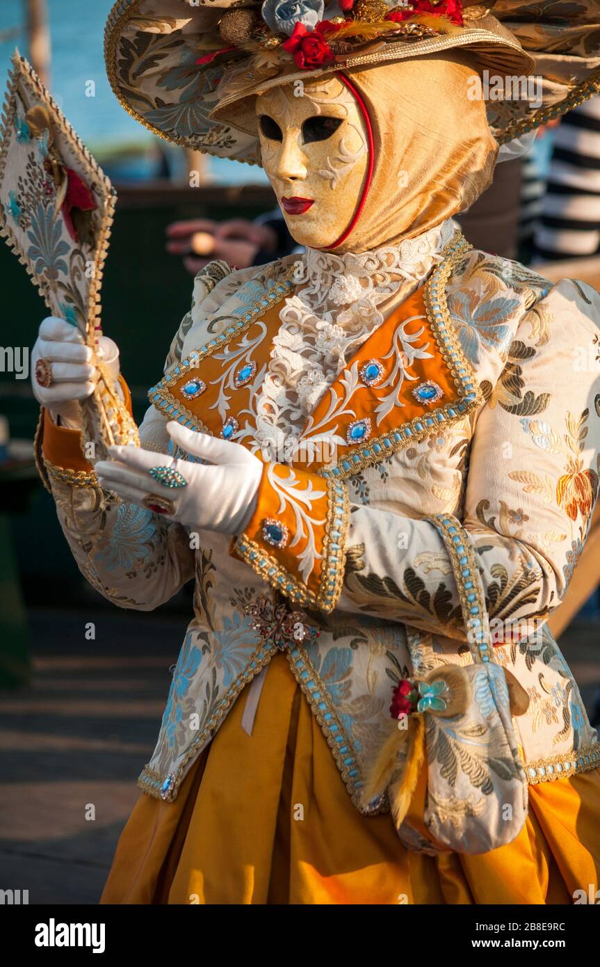 Colorful carnival masks at a traditional festival in Venice, Italy ...