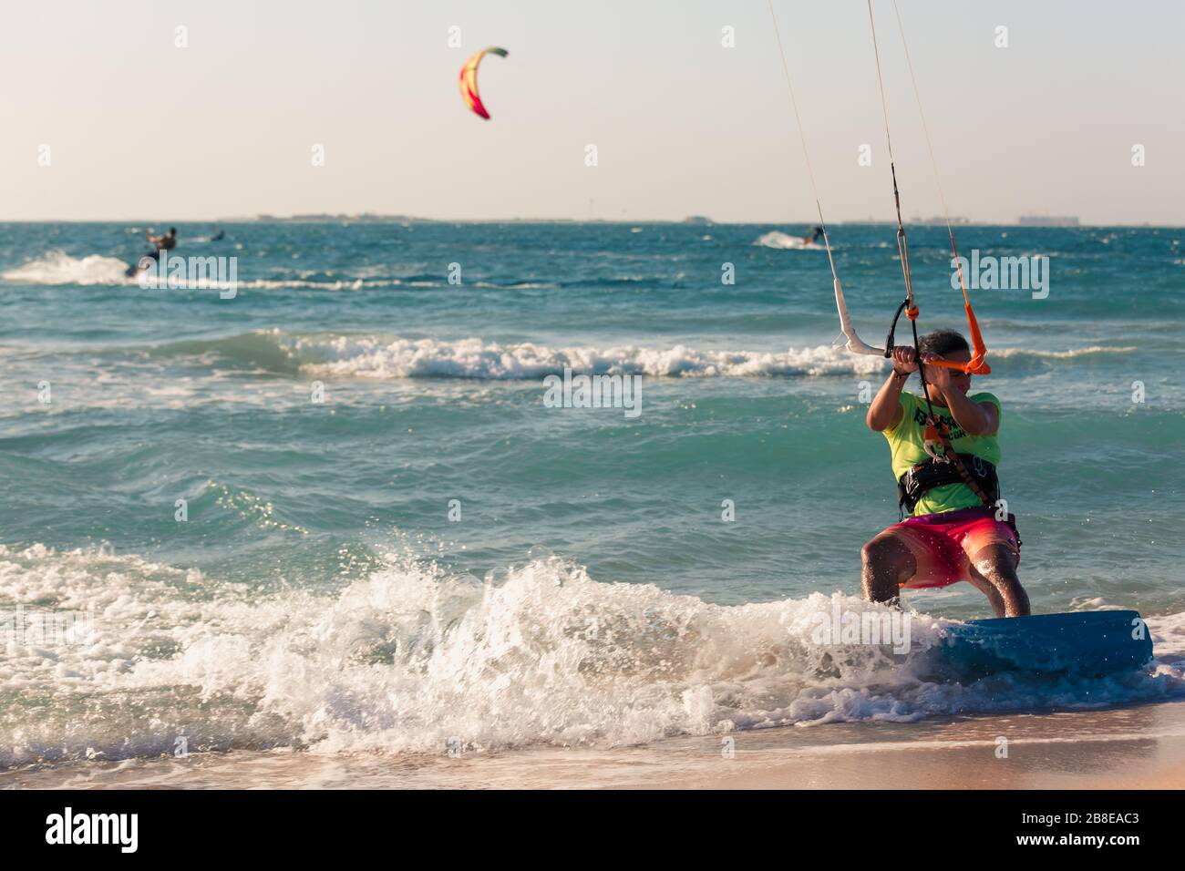 Wakeboarding sea parachuts s splash water variety extreme Stock Photo ...