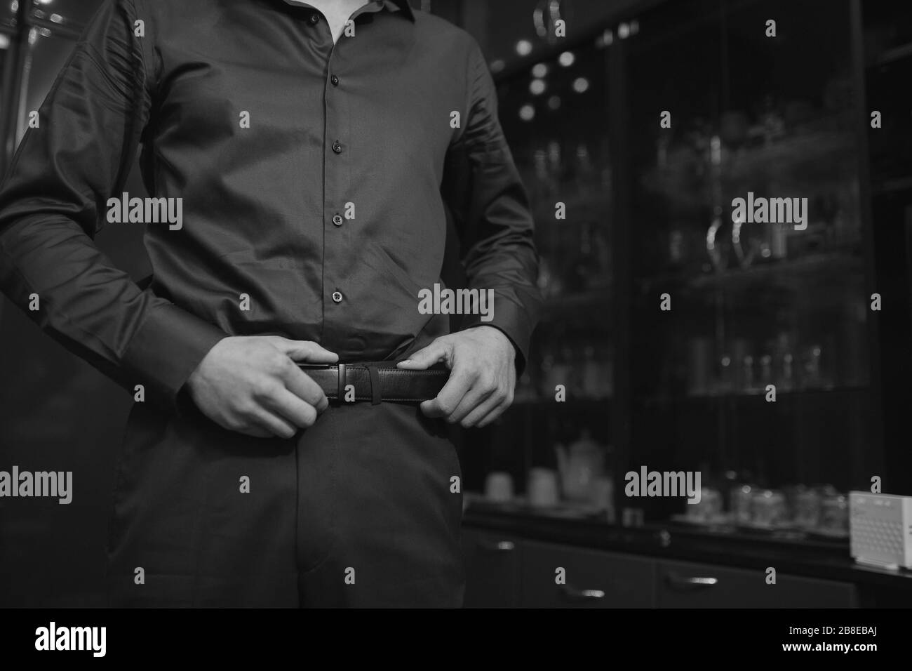 Business man getting ready for work Stock Photo - Alamy