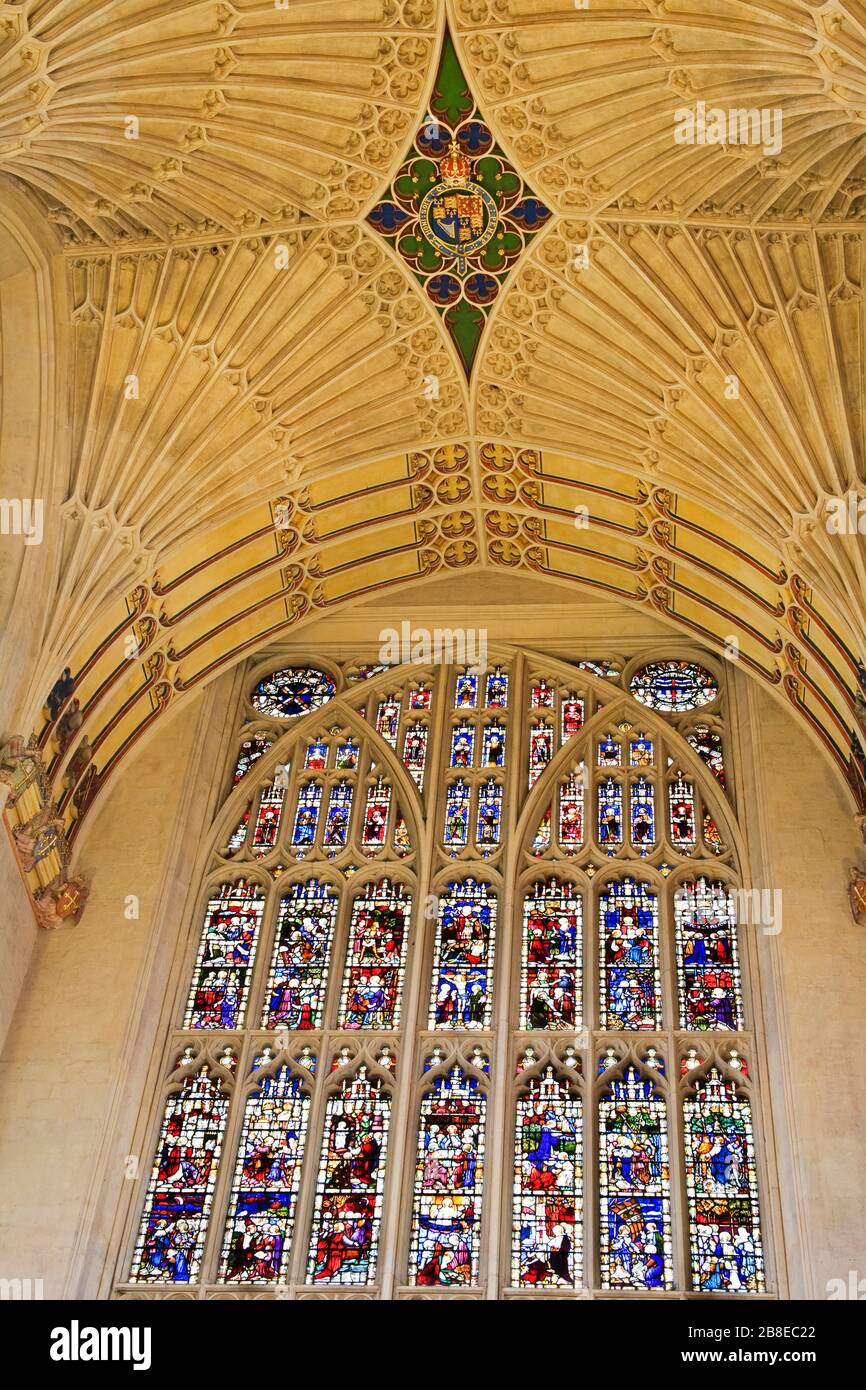 Stained glass window bath abbey hi-res stock photography and images - Alamy