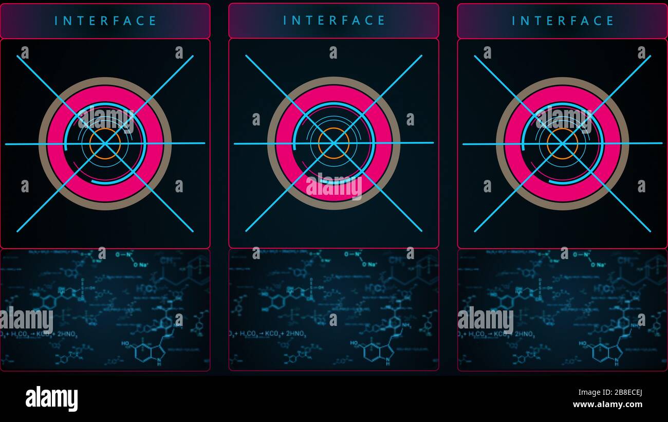 Computer generated digital HUD interface. 3d rendering of Head-up ...