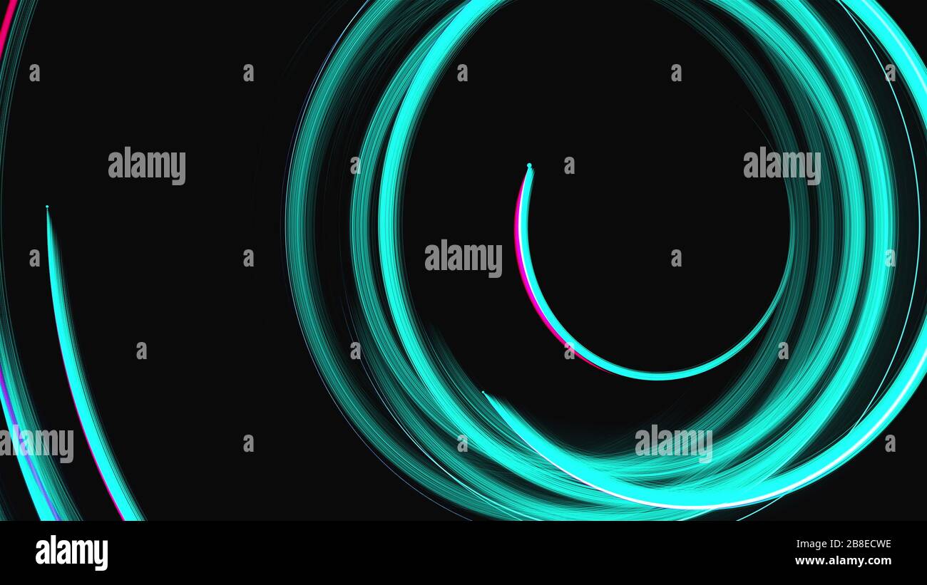 Abstract spiral rotating glow lines, computer generated background, 3D rendering background ...