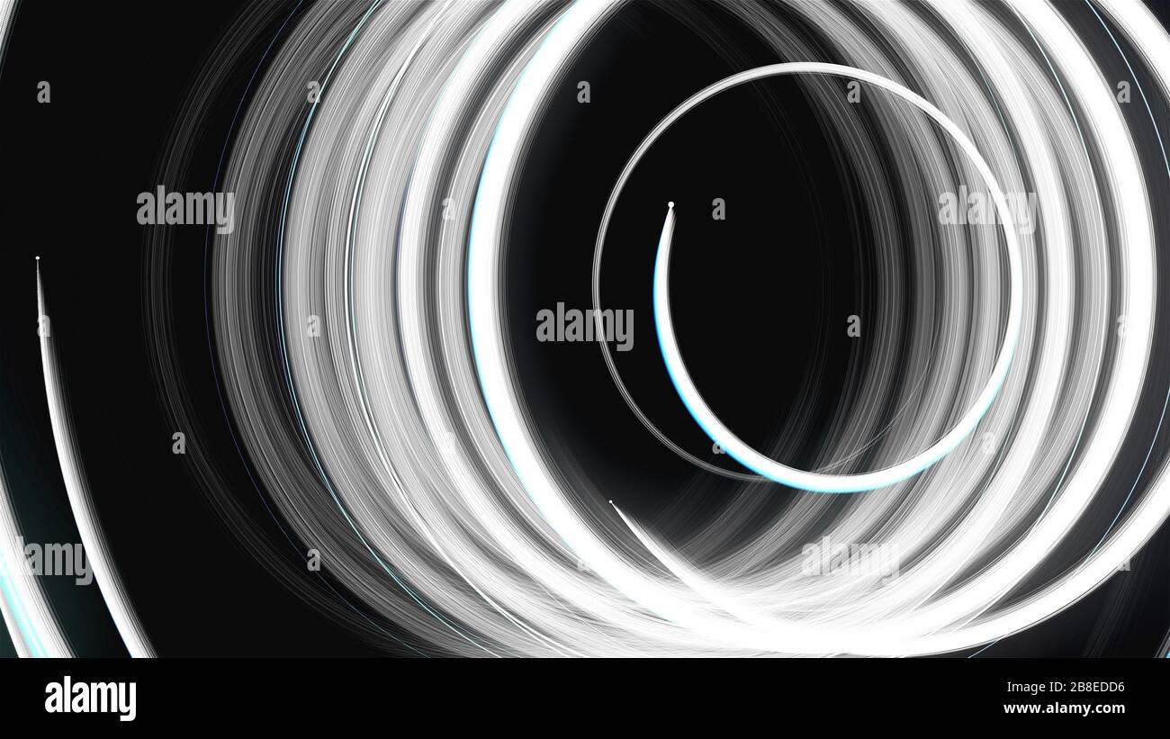 Abstract spiral rotating glow lines, computer generated background, 3D rendering background ...