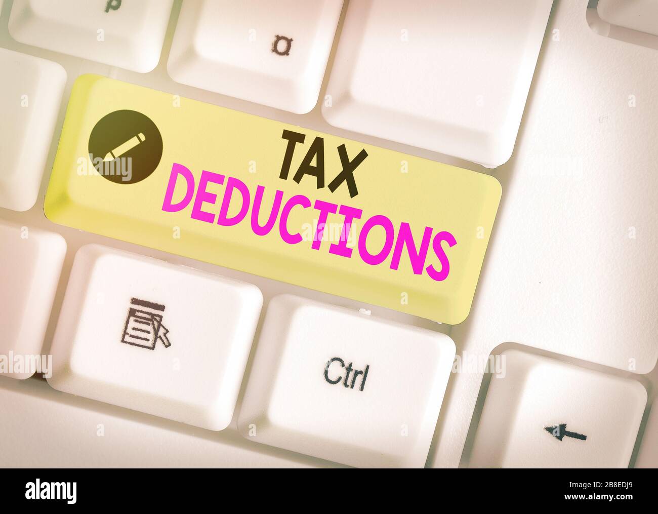 Text sign showing Tax Deductions. Business photo text reduction income ...