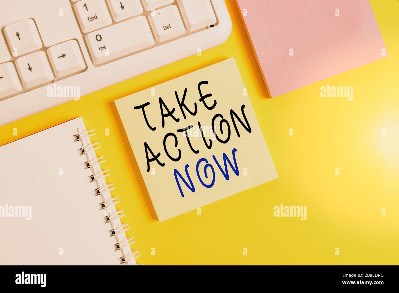 Writing note showing Take Action Now. Business concept for do something ...