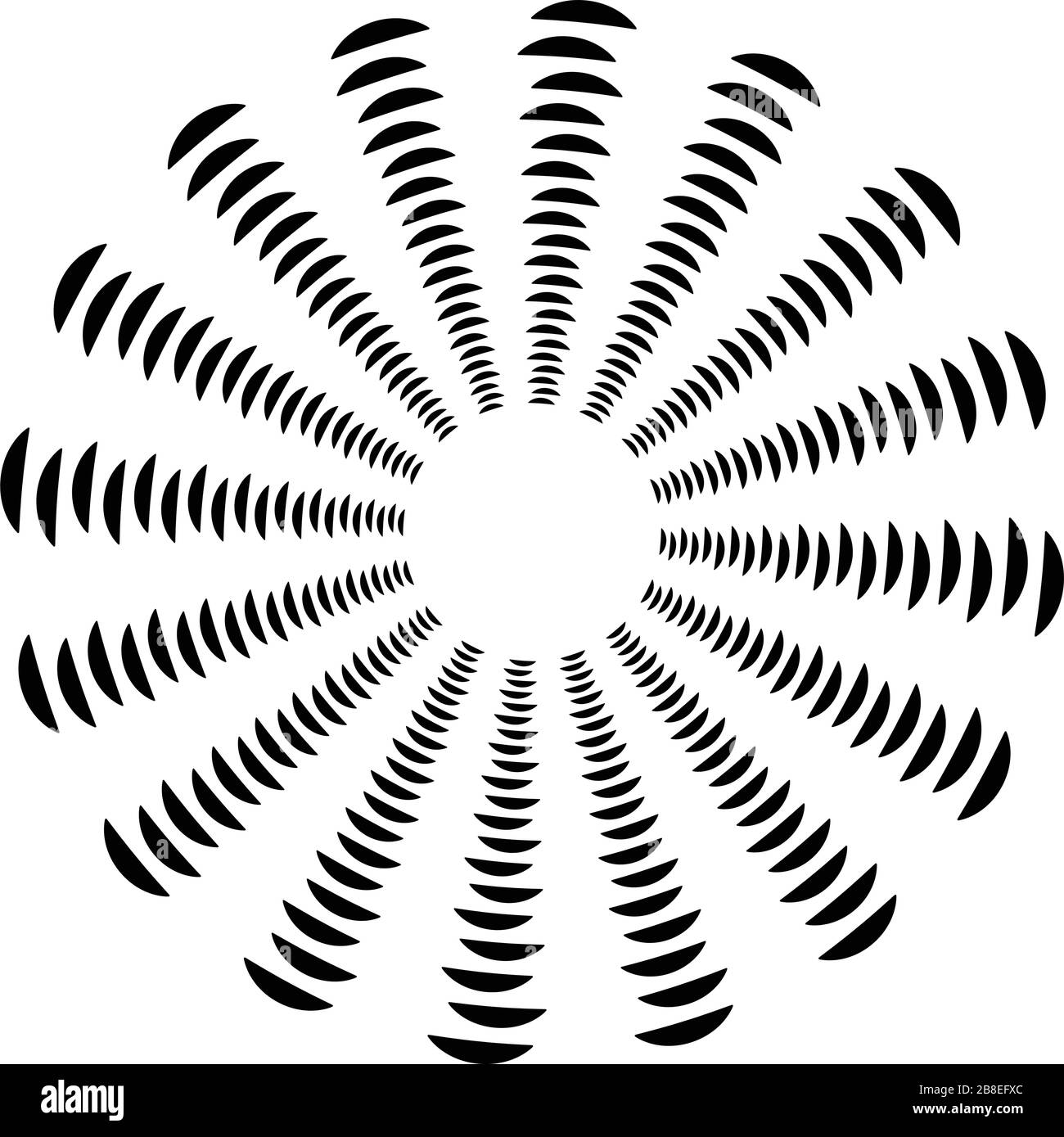 Monochrome volute, vortex shapes. Twisted helix elements. Rotation ...