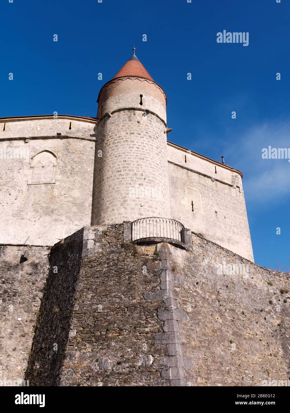 View of Grandson Castle, one of the best-preserved medieval fortresses ...