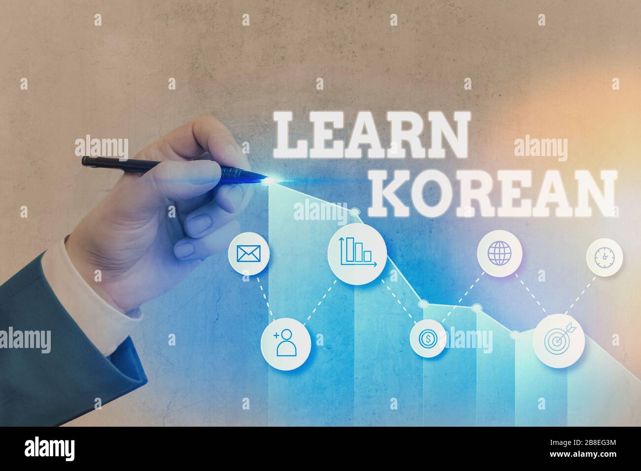 Word writing text Learn Korean. Business photo showcasing get knowledge ...