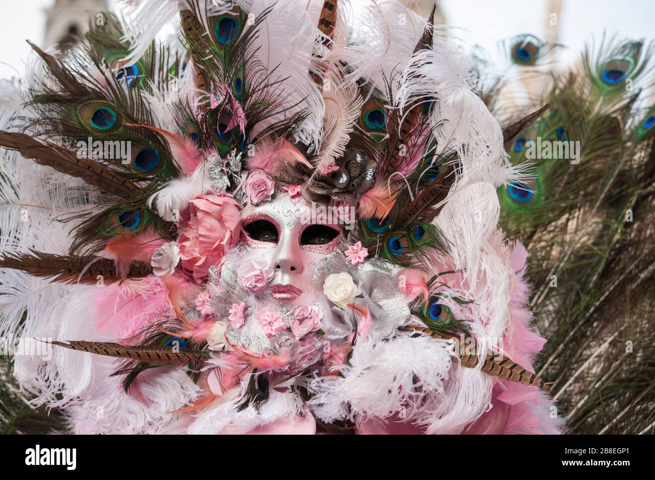 Colorful carnival masks at a traditional festival in Venice, Italy ...