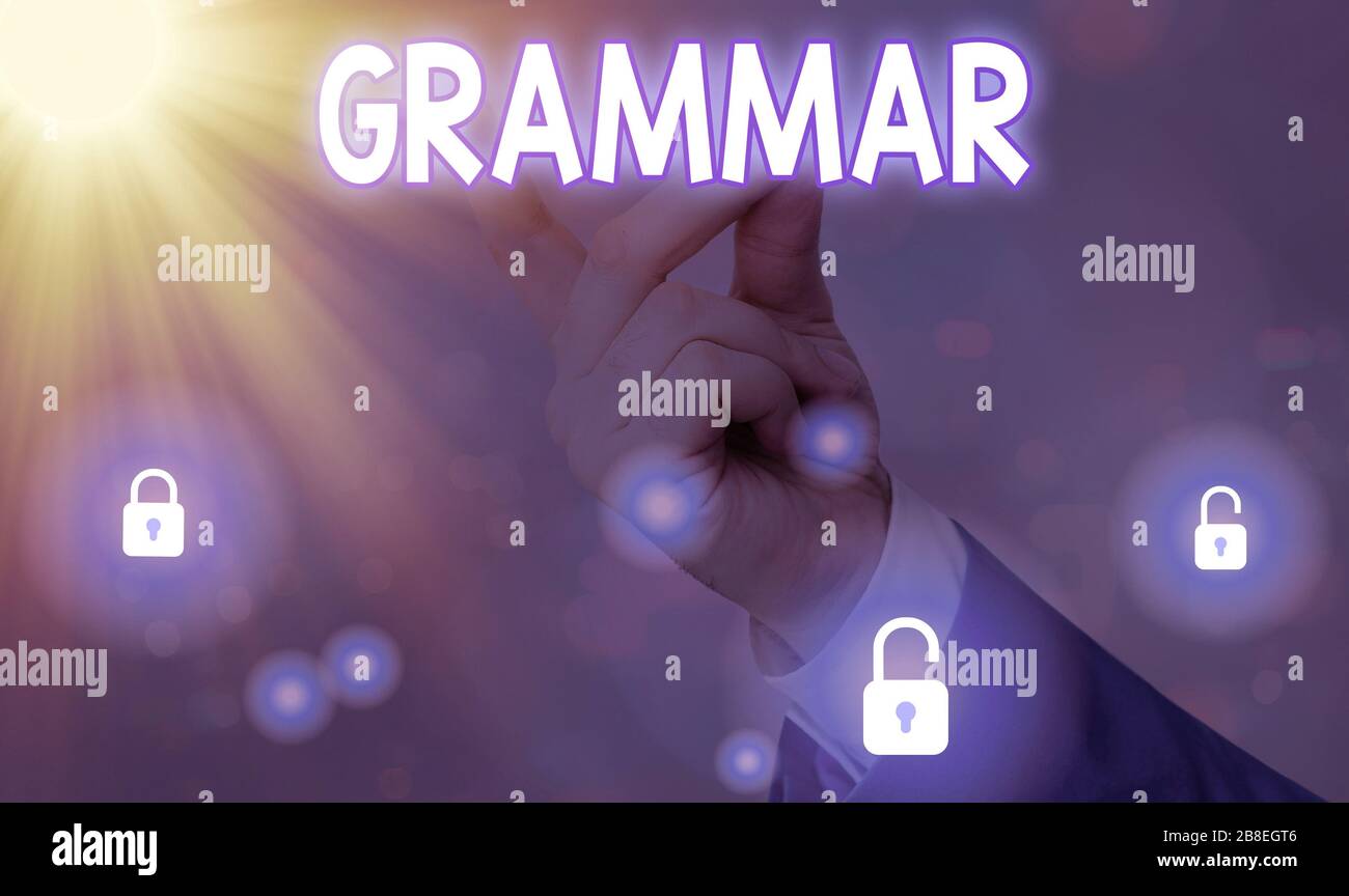 Conceptual hand writing showing Grammar. Concept meaning whole system ...