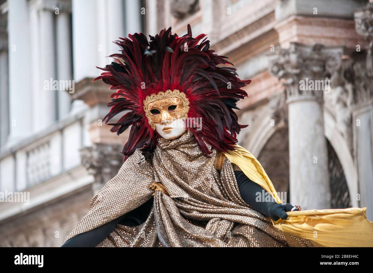 Colorful carnival masks at a traditional festival in Venice, Italy ...