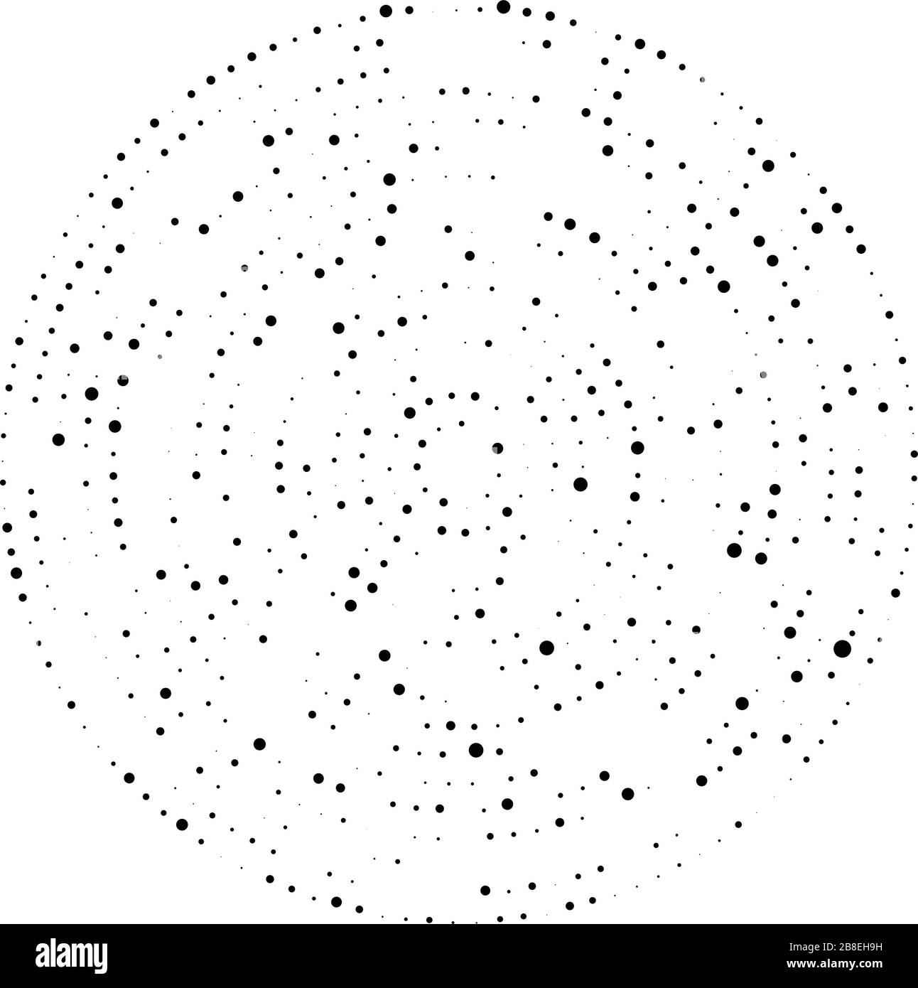 Random dots, circles abstract. Speckles, dotted radial, radiating ...