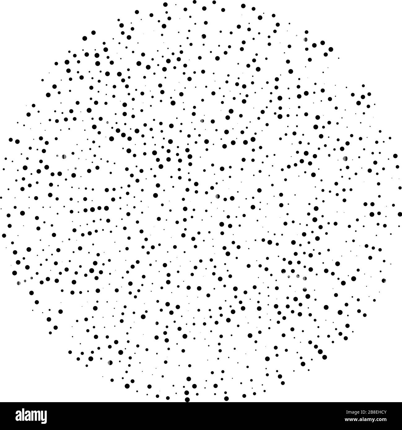 Random dots, circles abstract. Speckles, dotted radial, radiating ...