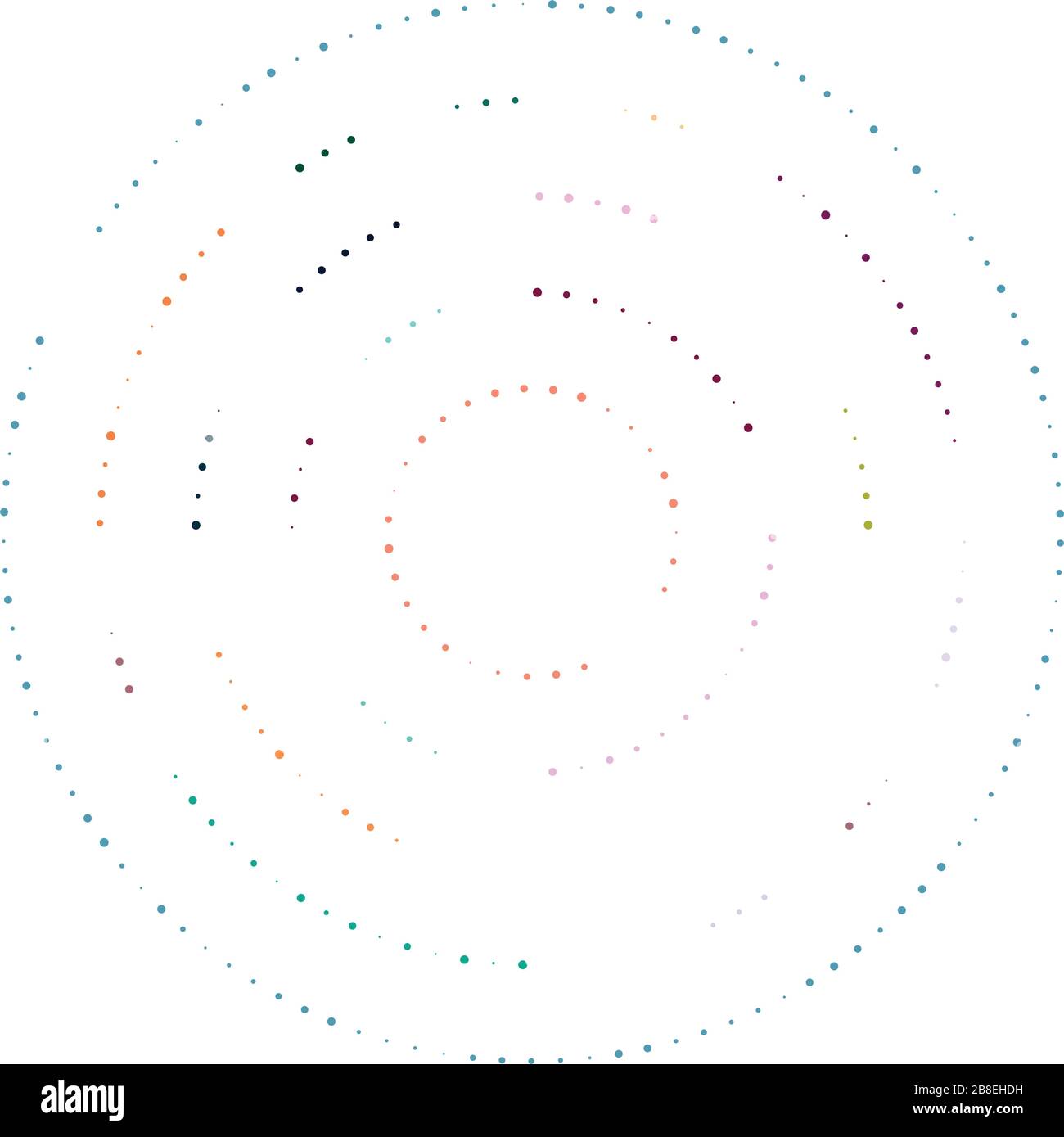 Random dots, circles abstract. Speckles, dotted radial, radiating, circular geometric ...