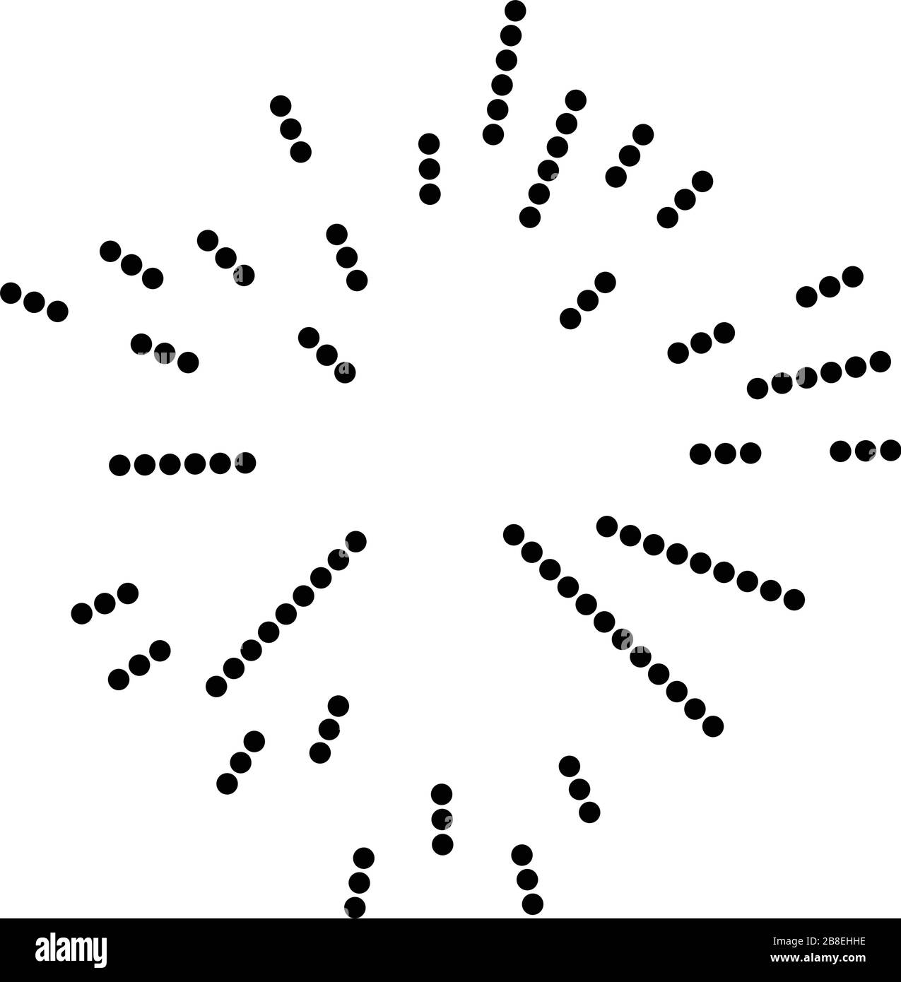 Random dots, circles abstract. Speckles, dotted radial, radiating ...