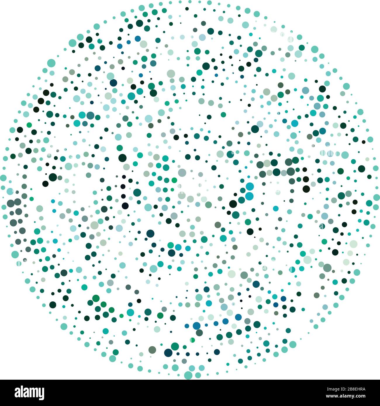 Random dots, circles abstract. Speckles, dotted radial, radiating ...
