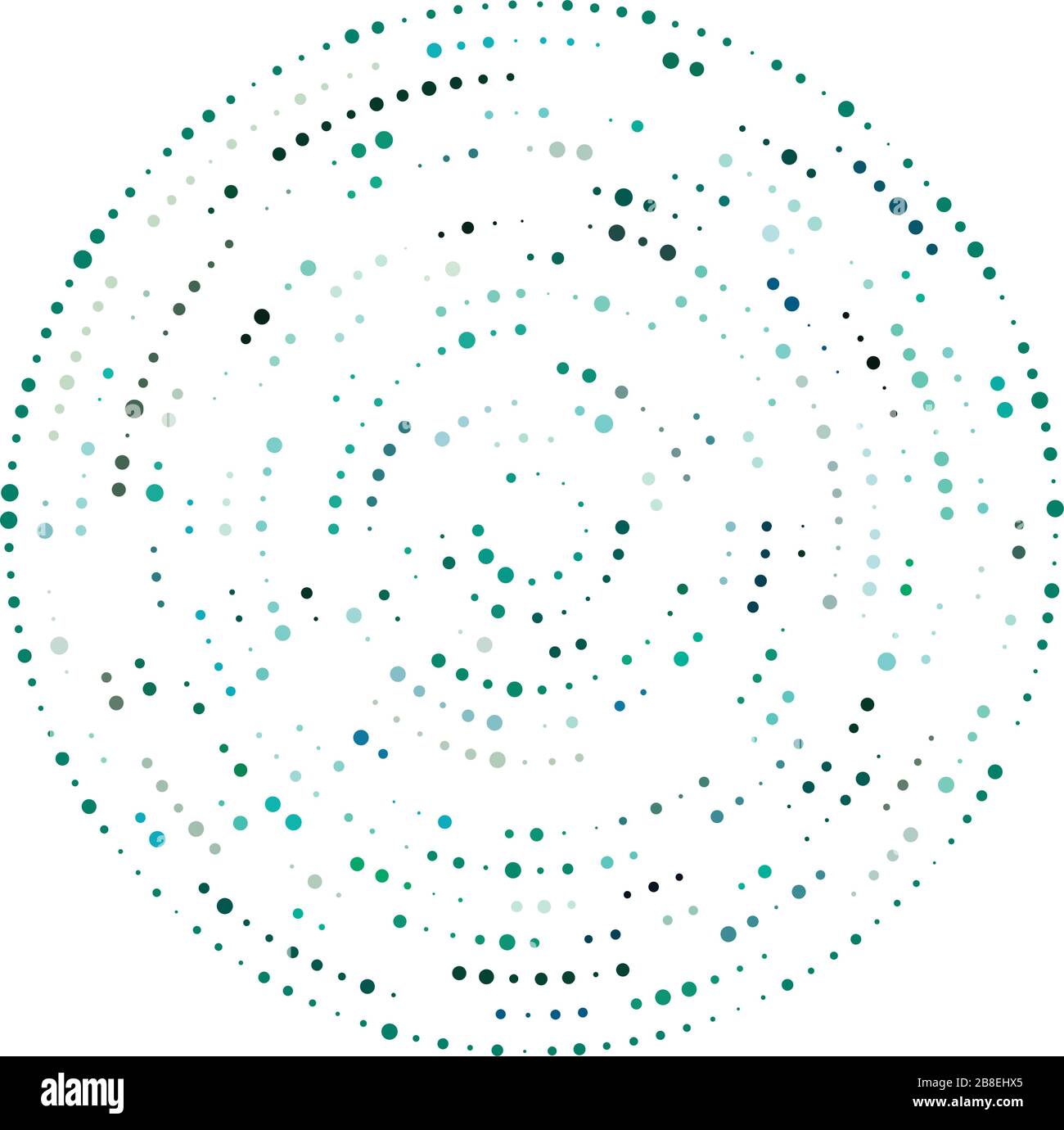 Random dots, circles abstract. Speckles, dotted radial, radiating ...