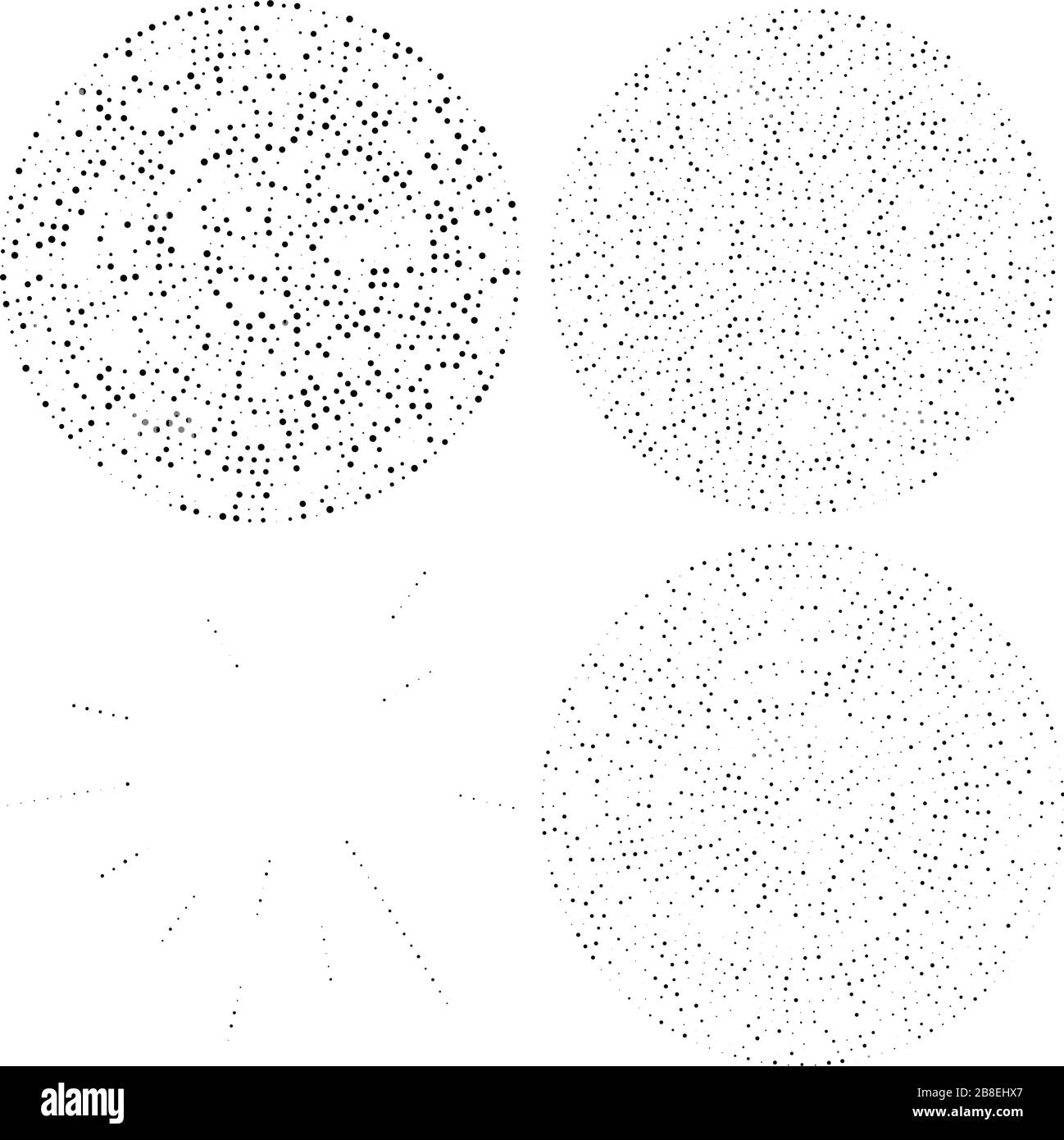 Random dots, circles abstract. Speckles, dotted radial, radiating ...