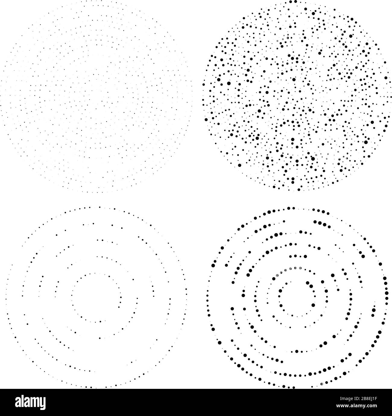 Random dots, circles abstract. Speckles, dotted radial, radiating ...