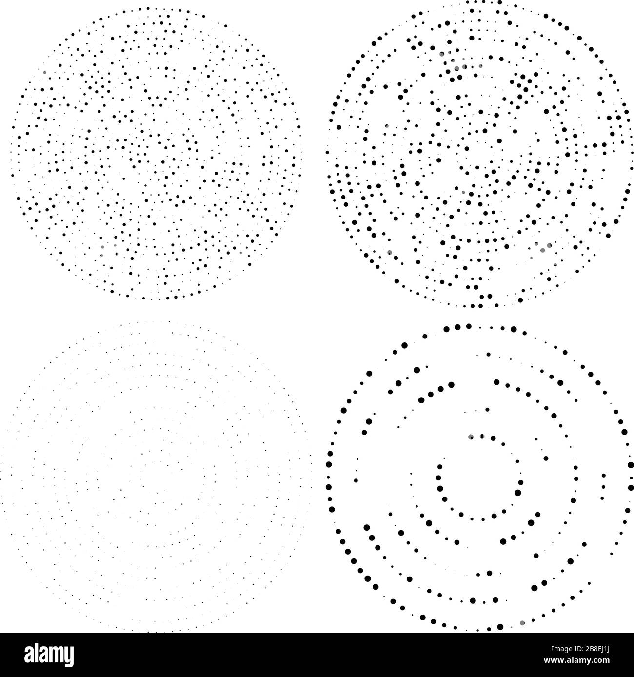 Random dots, circles abstract. Speckles, dotted radial, radiating ...