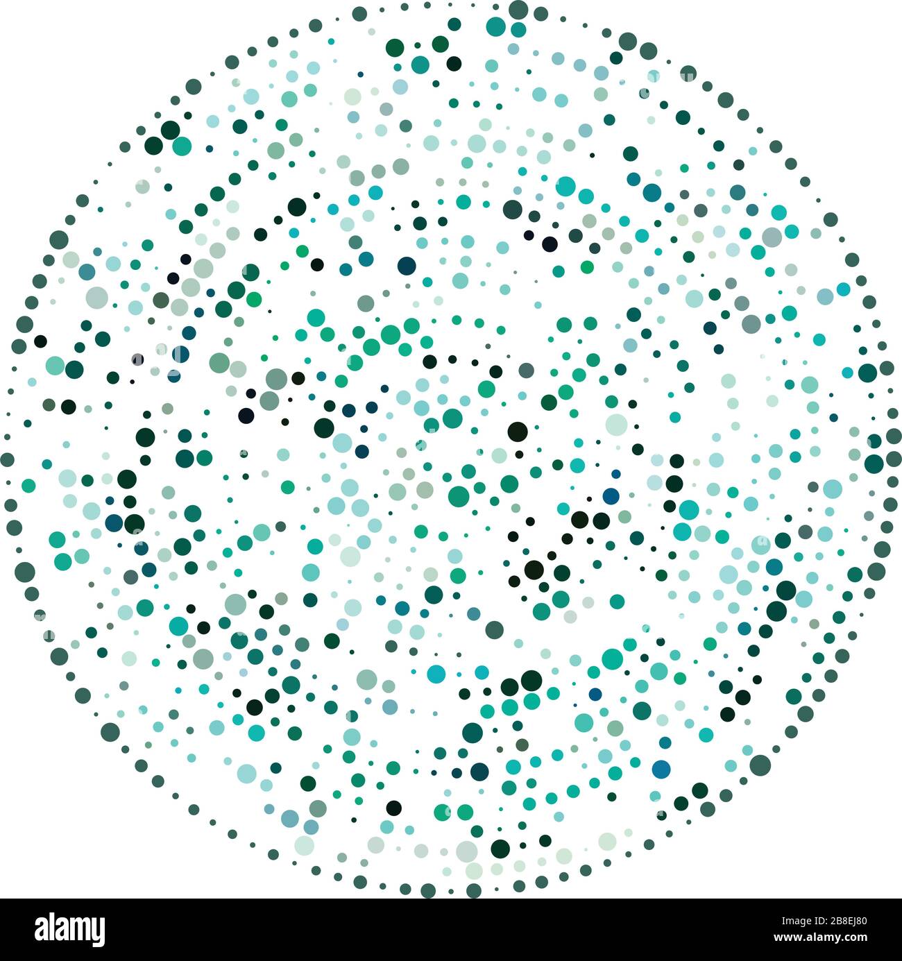 Random dots, circles abstract. Speckles, dotted radial, radiating ...