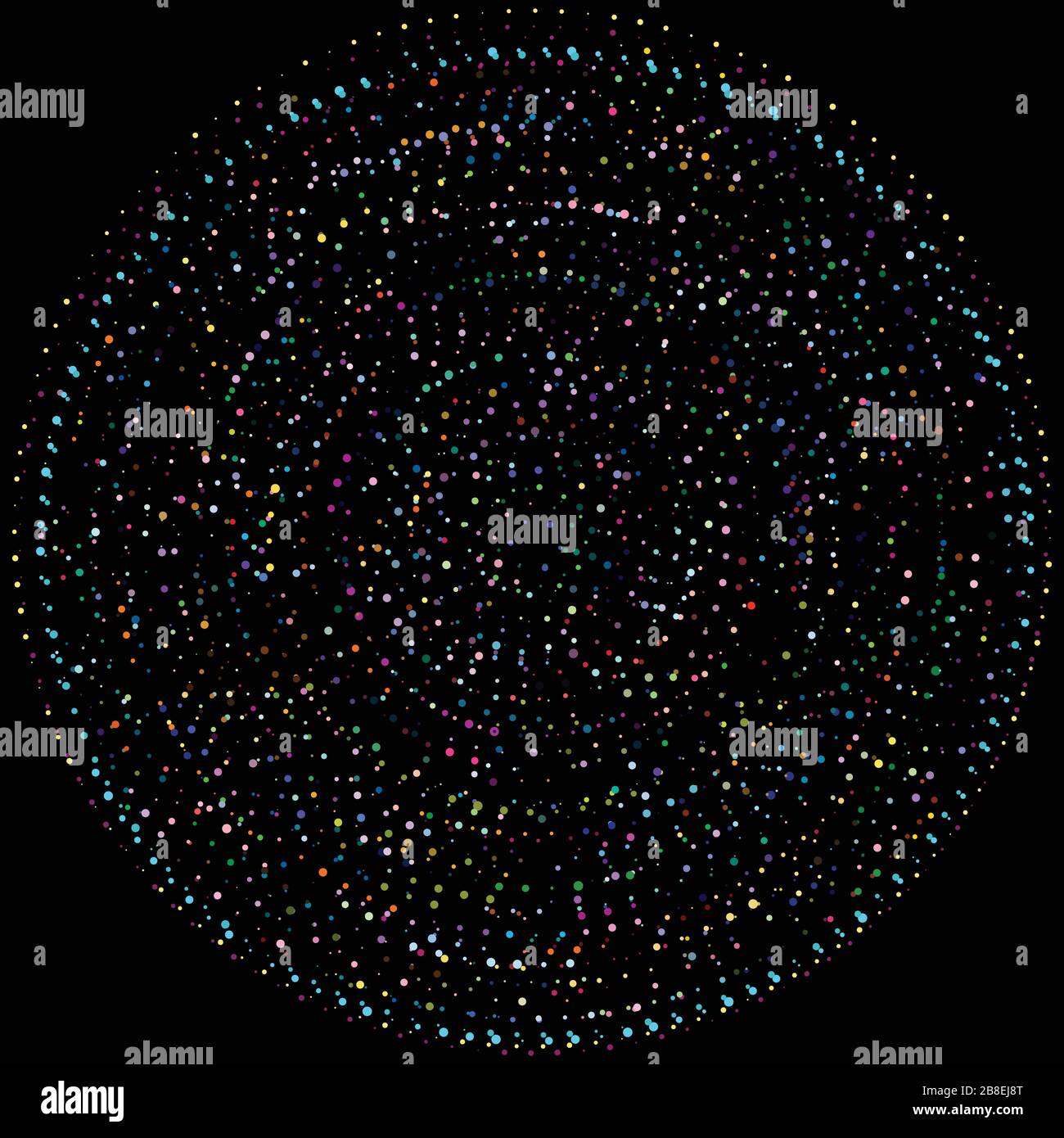 Random dots, circles abstract. Speckles, dotted radial, radiating ...