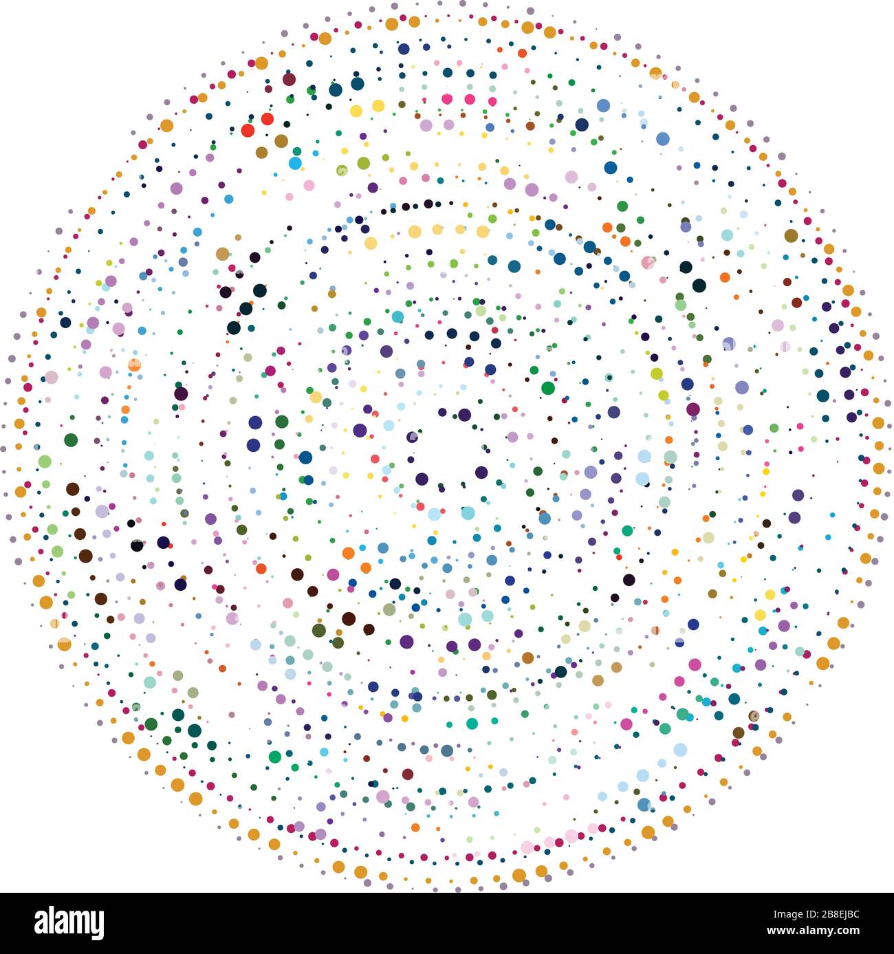 Random dots, circles abstract. Speckles, dotted radial, radiating ...