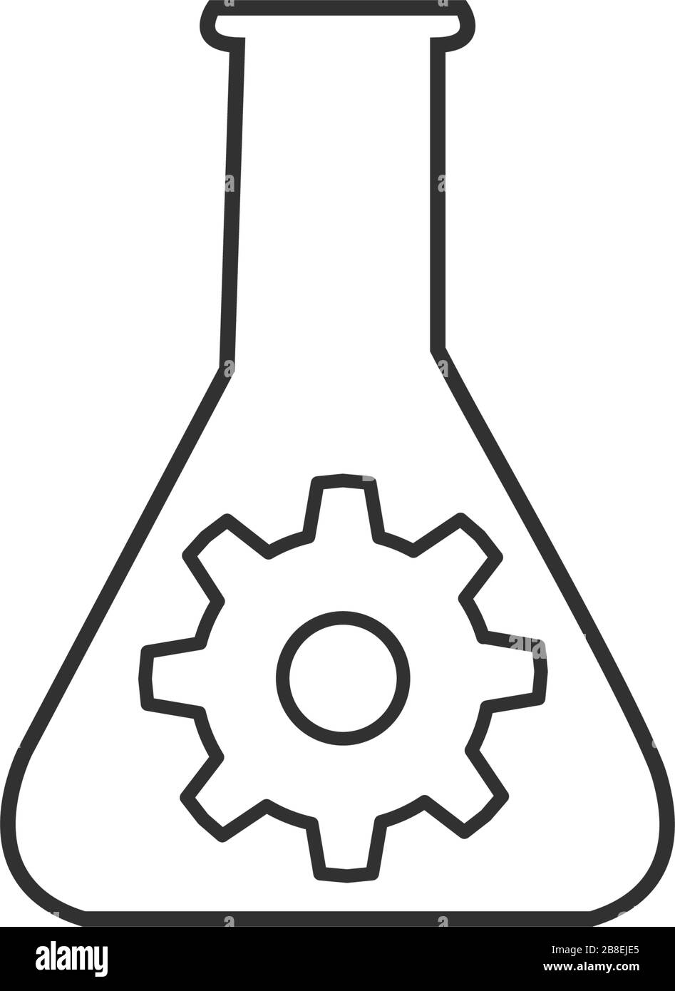 laboratory chemistry equipment, test tube with mechanical gear icon ...
