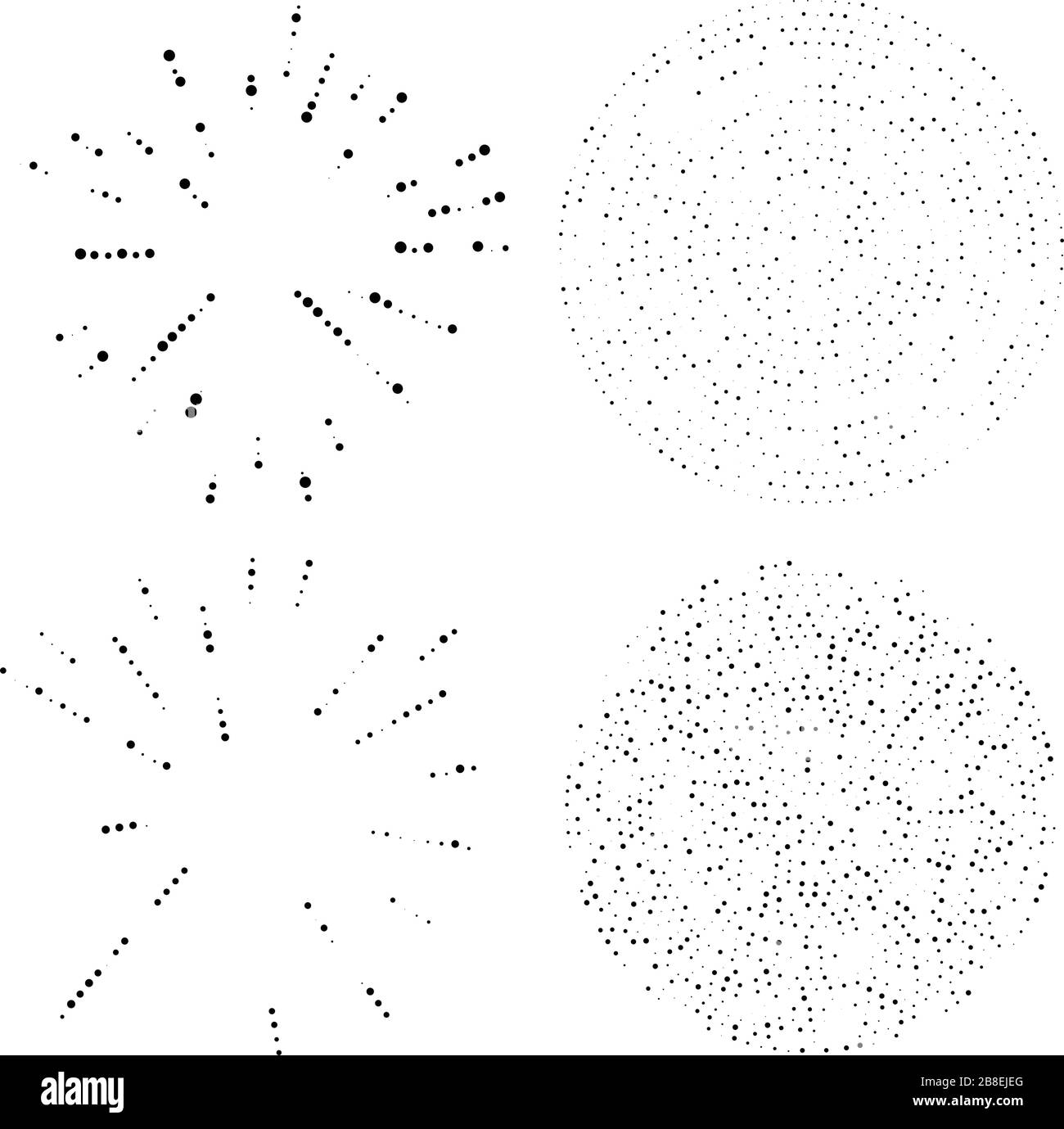 Random dots, circles abstract. Speckles, dotted radial, radiating ...