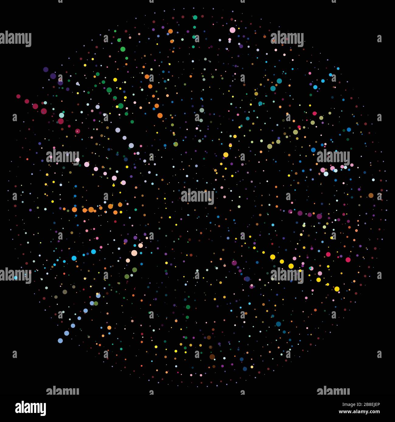 Random dots, circles abstract. Speckles, dotted radial, radiating ...