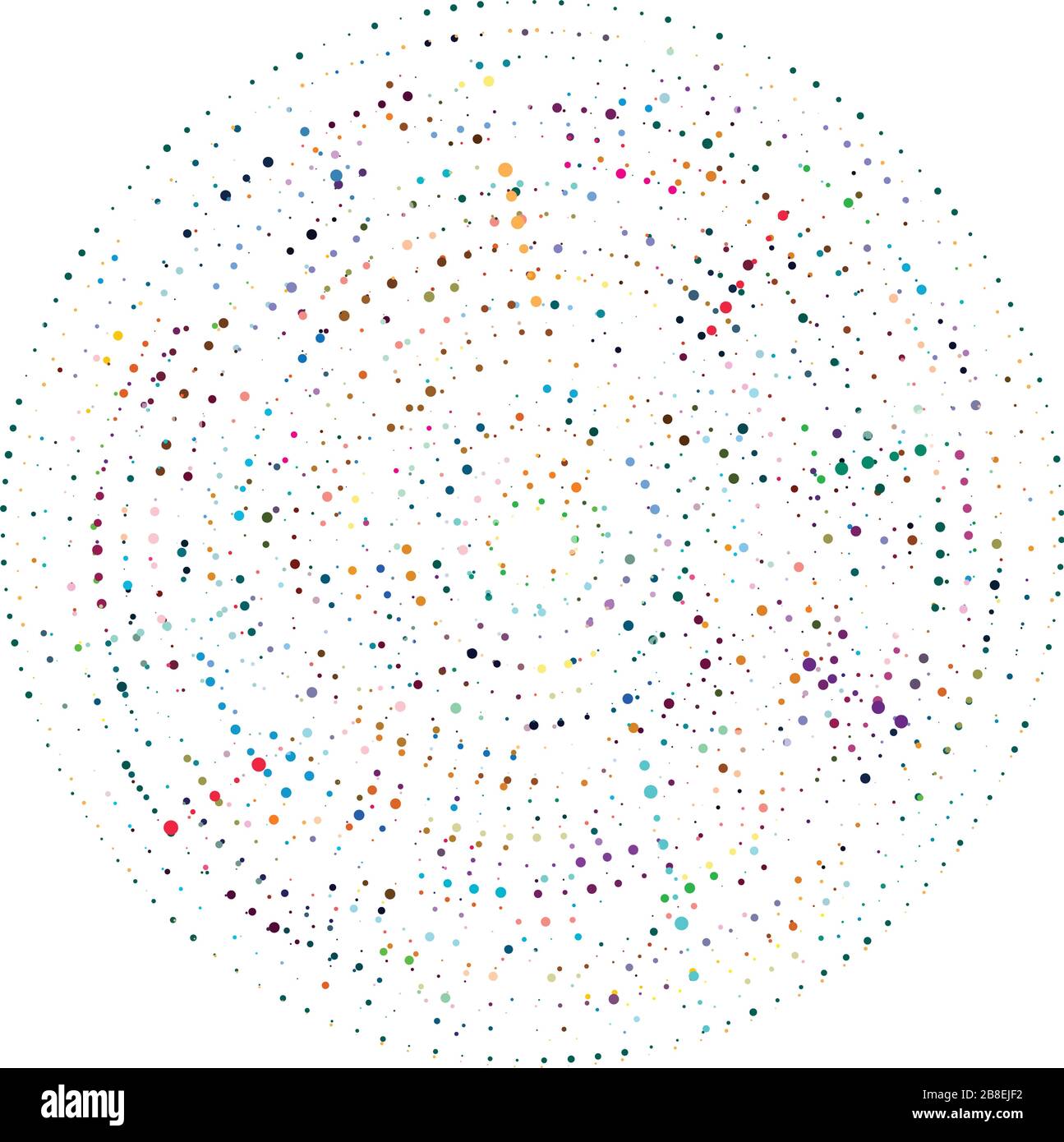 Random dots, circles abstract. Speckles, dotted radial, radiating ...