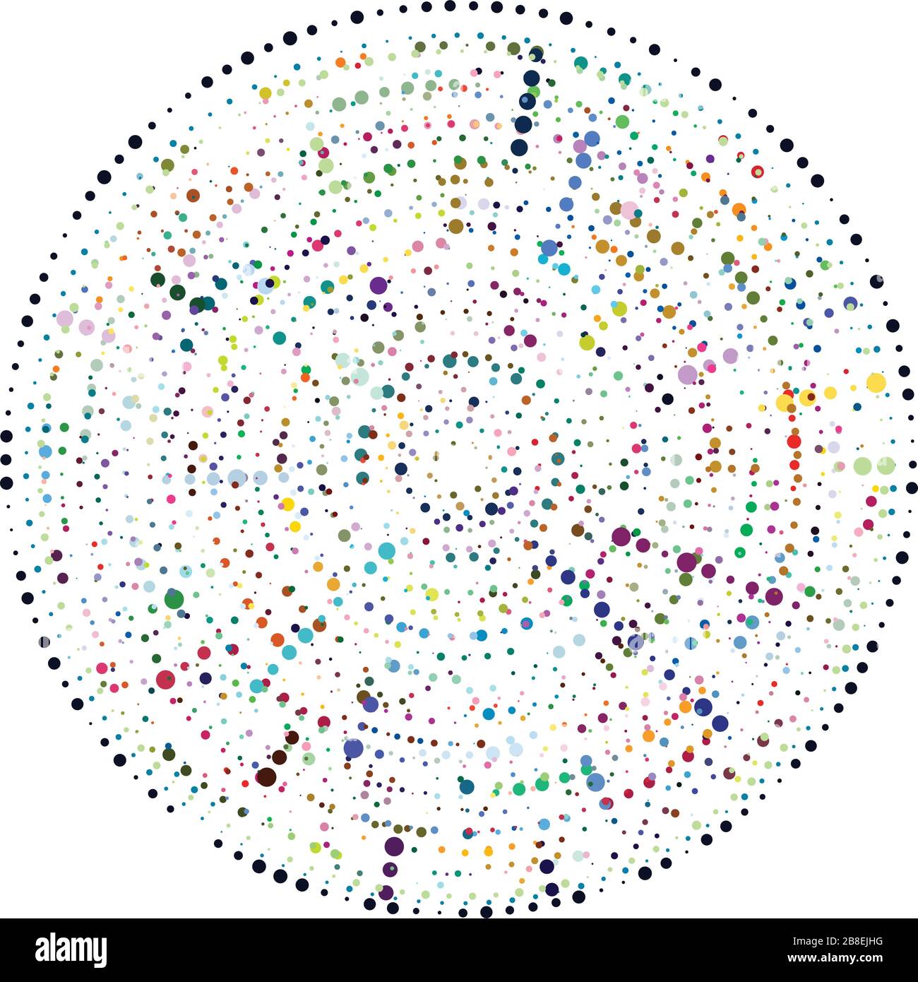 Random dots, circles abstract. Speckles, dotted radial, radiating ...