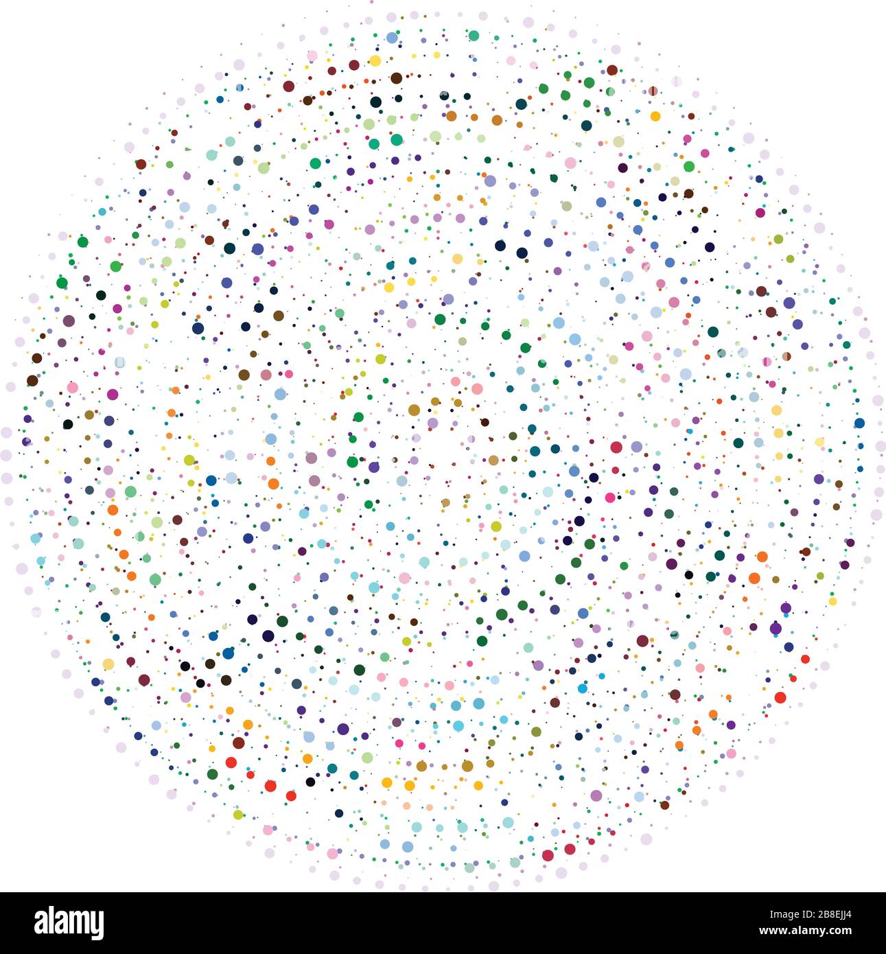 Random dots, circles abstract. Speckles, dotted radial, radiating ...