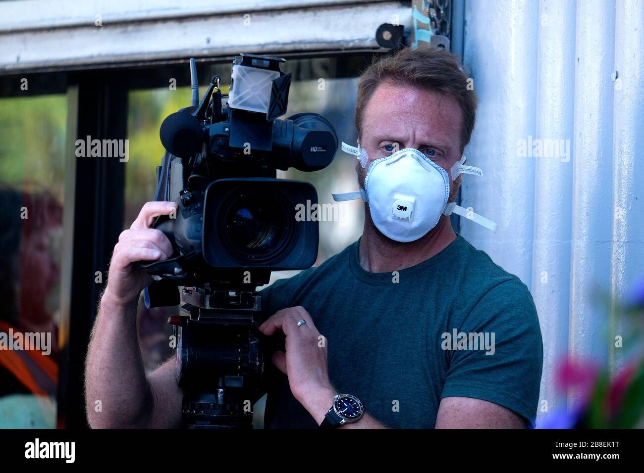 Los Angeles, California, USA. 21st Mar, 2020. Mike Tauber, videographer ...
