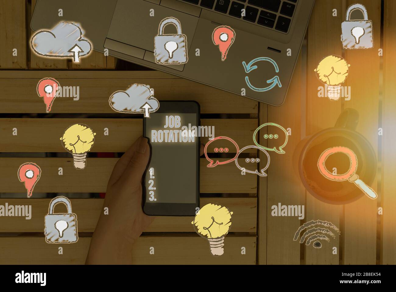 Conceptual hand writing showing Job Rotation. Concept meaning the ...