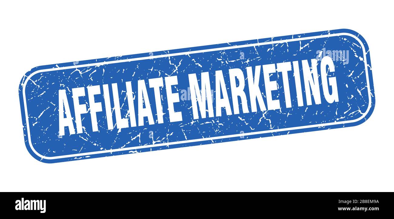 affiliate marketing stamp. affiliate marketing square grungy blue sign ...