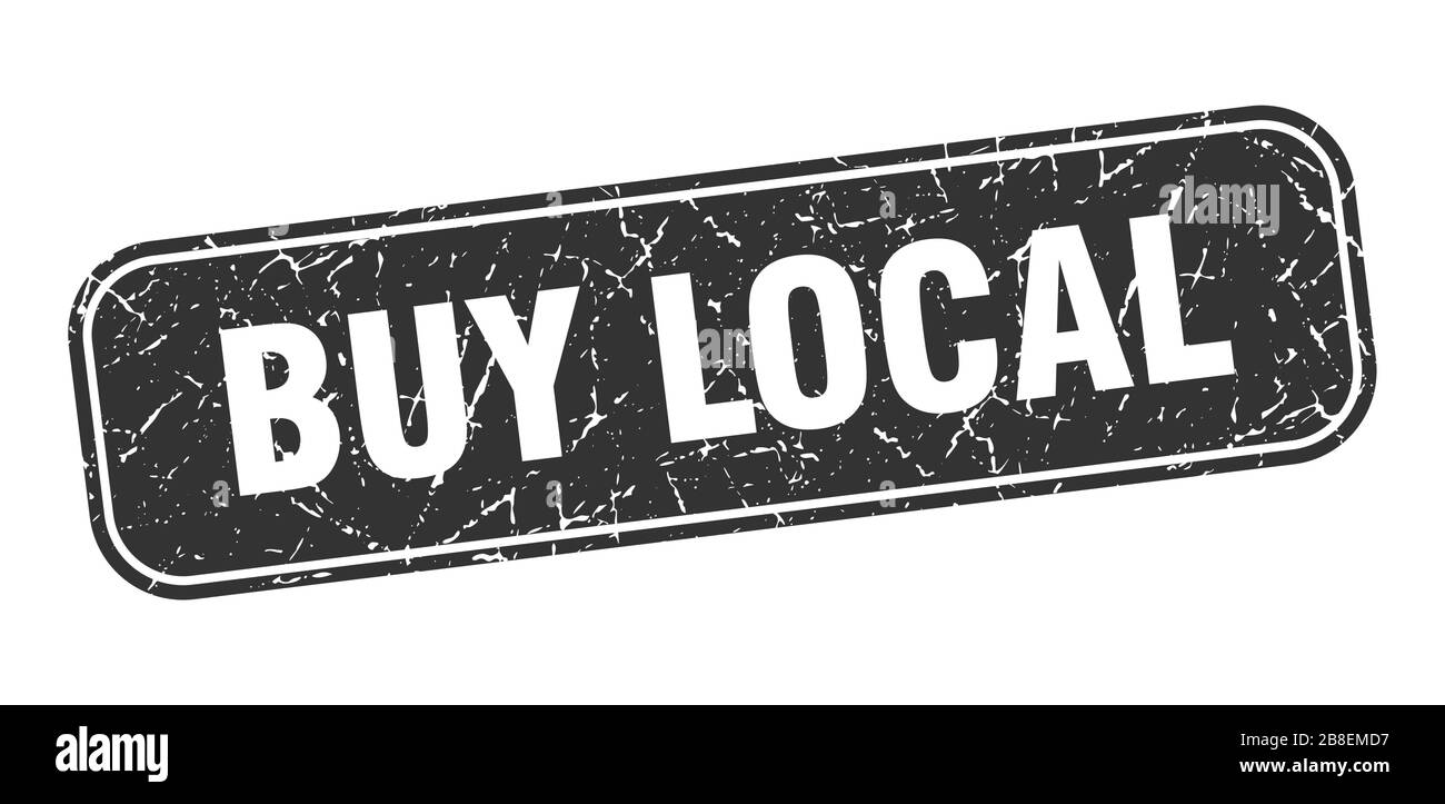 Buy local stamp Black and White Stock Photos & Images - Alamy