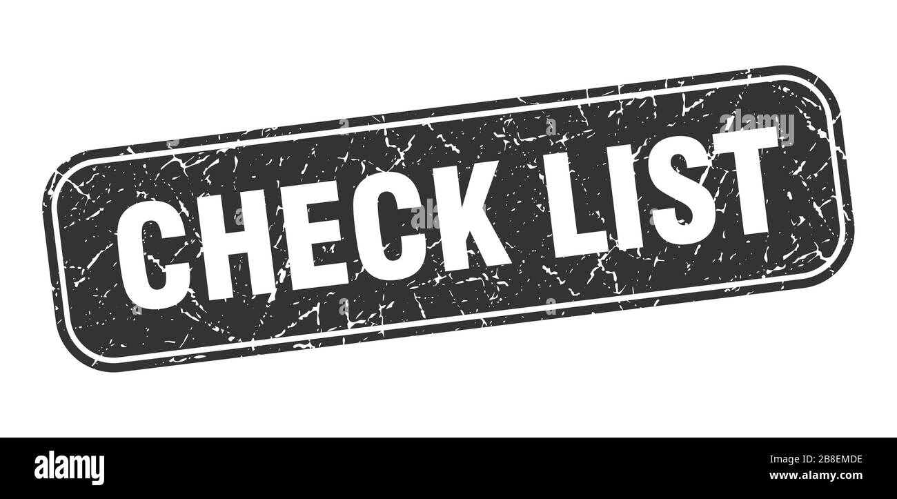check list stamp. check list square grungy black sign Stock Vector ...