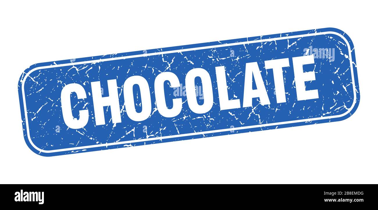 chocolate stamp. chocolate square grungy blue sign Stock Vector Image ...