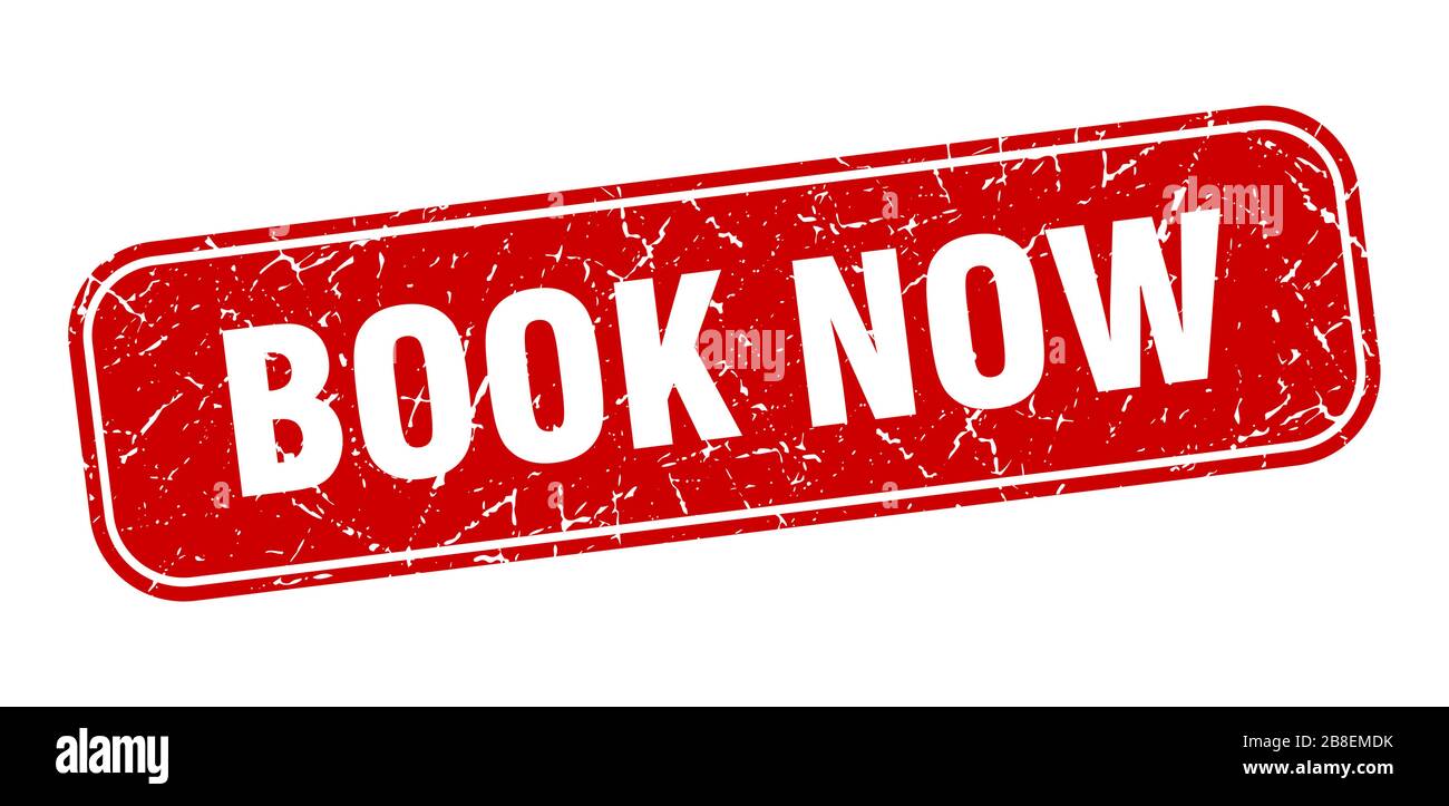 book now stamp. book now square grungy red sign Stock Vector Image ...