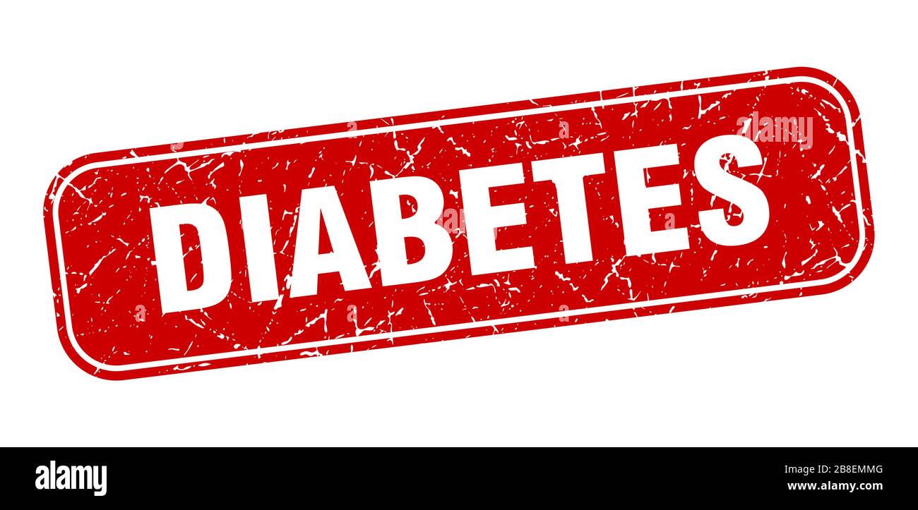 diabetes stamp. diabetes square grungy red sign Stock Vector Image ...